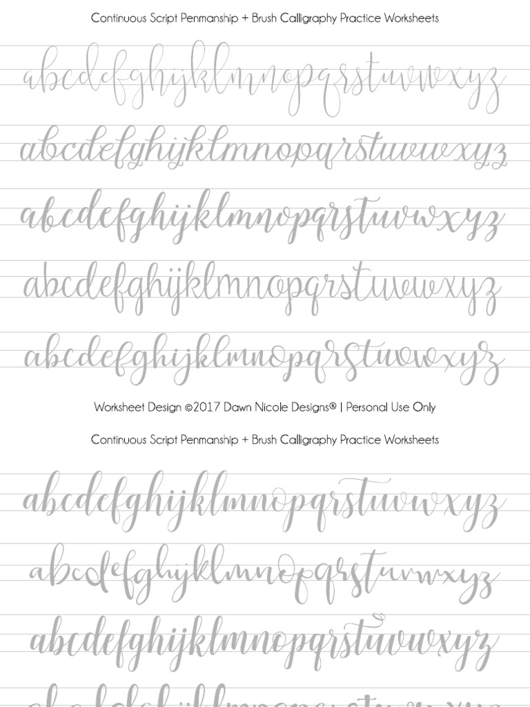 Modern Calligraphy Practice Sheet Lowercase | PDF
