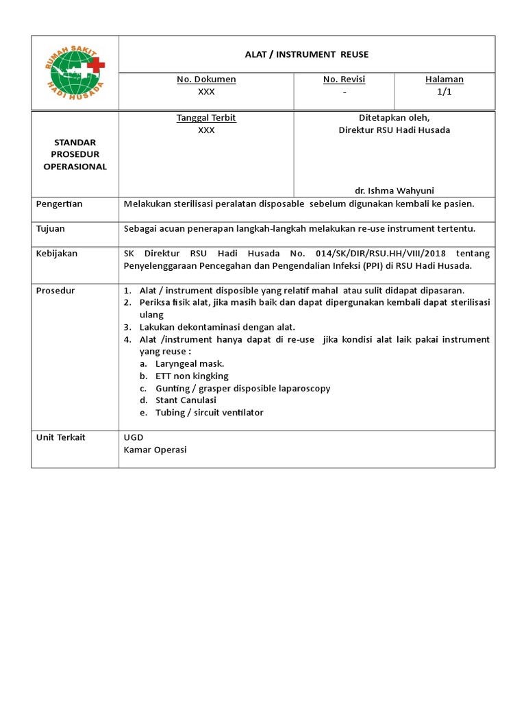 SPO Alat - Instrumen Reuse | PDF