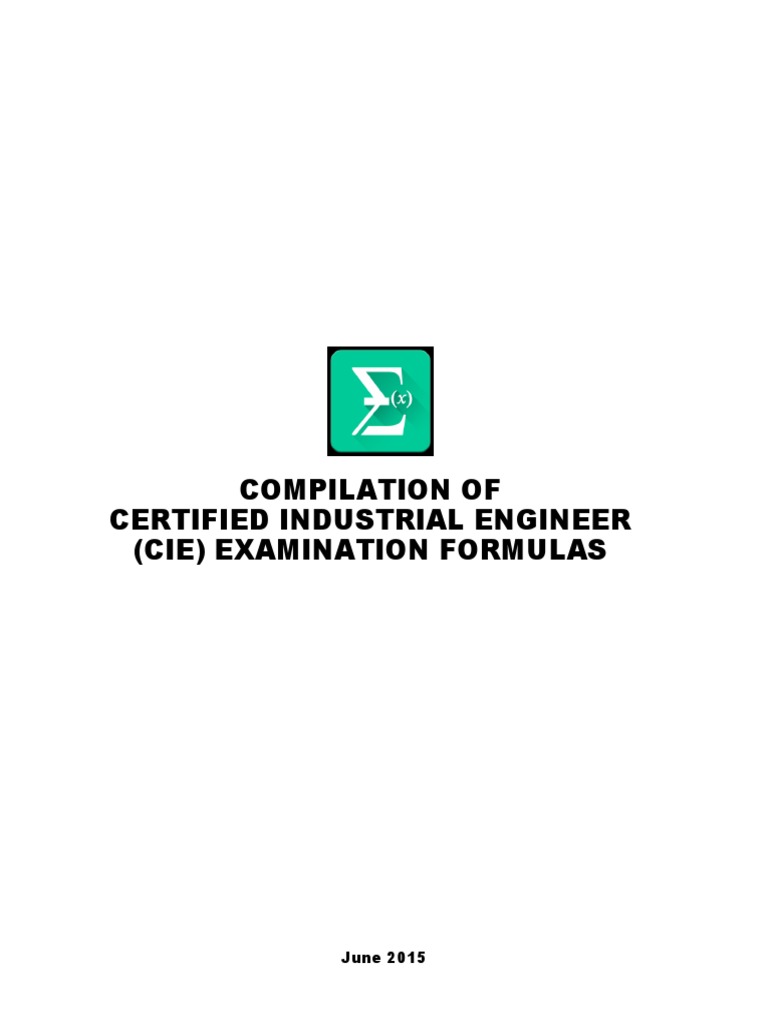 CIE Examination Formulas Compilation | PDF | Quartile | Depreciation