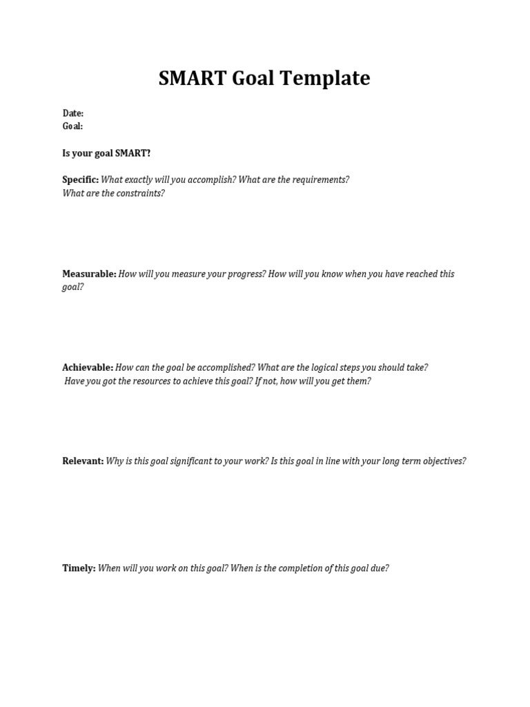 SMART Goal Template | PDF | Business
