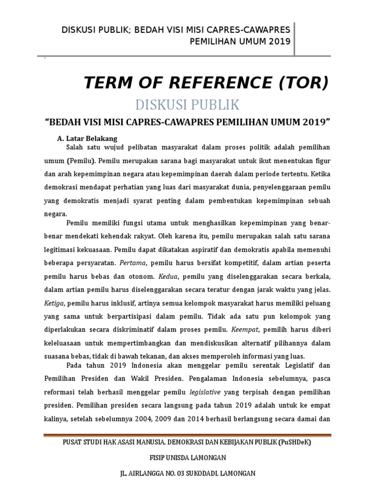 Term of Reference | PDF