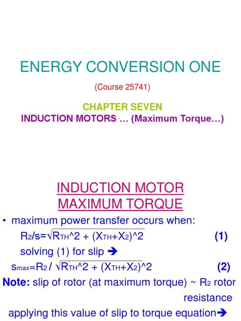 Induction Motor Maximum Torque Analysis | PDF | Relay | Electric Generator