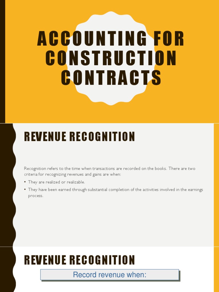 Construction Contract Accounting Guide | PDF | Revenue | Cost
