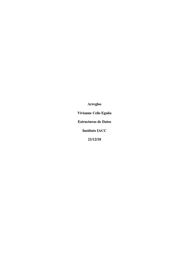 Control Estructura de Datos | PDF | Estructura de datos de matriz ...