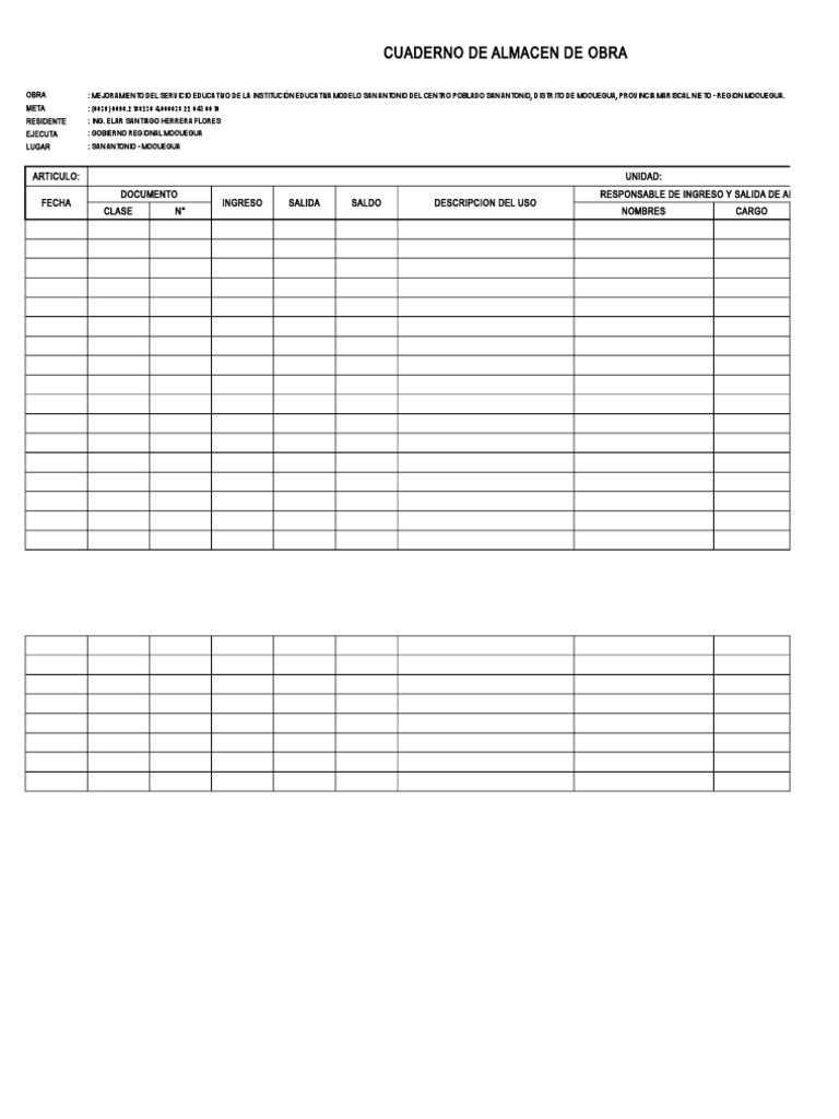 Formato Cardex Almacen | PDF