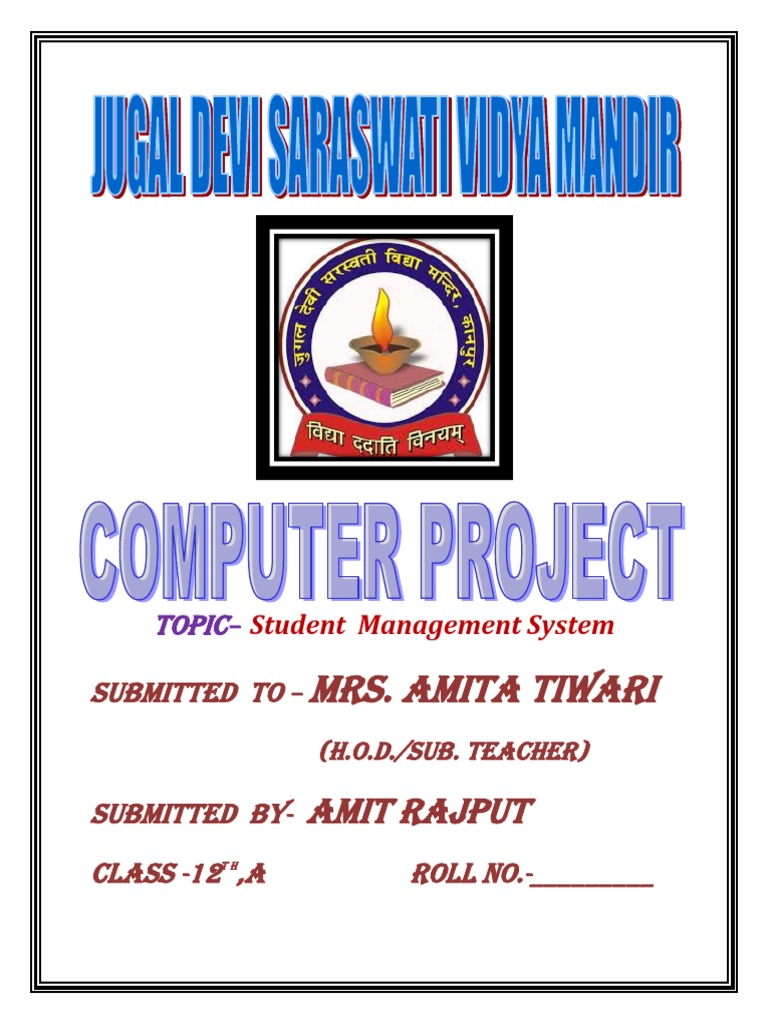Student Management System C++ Program Class 12th | PDF | Computer ...
