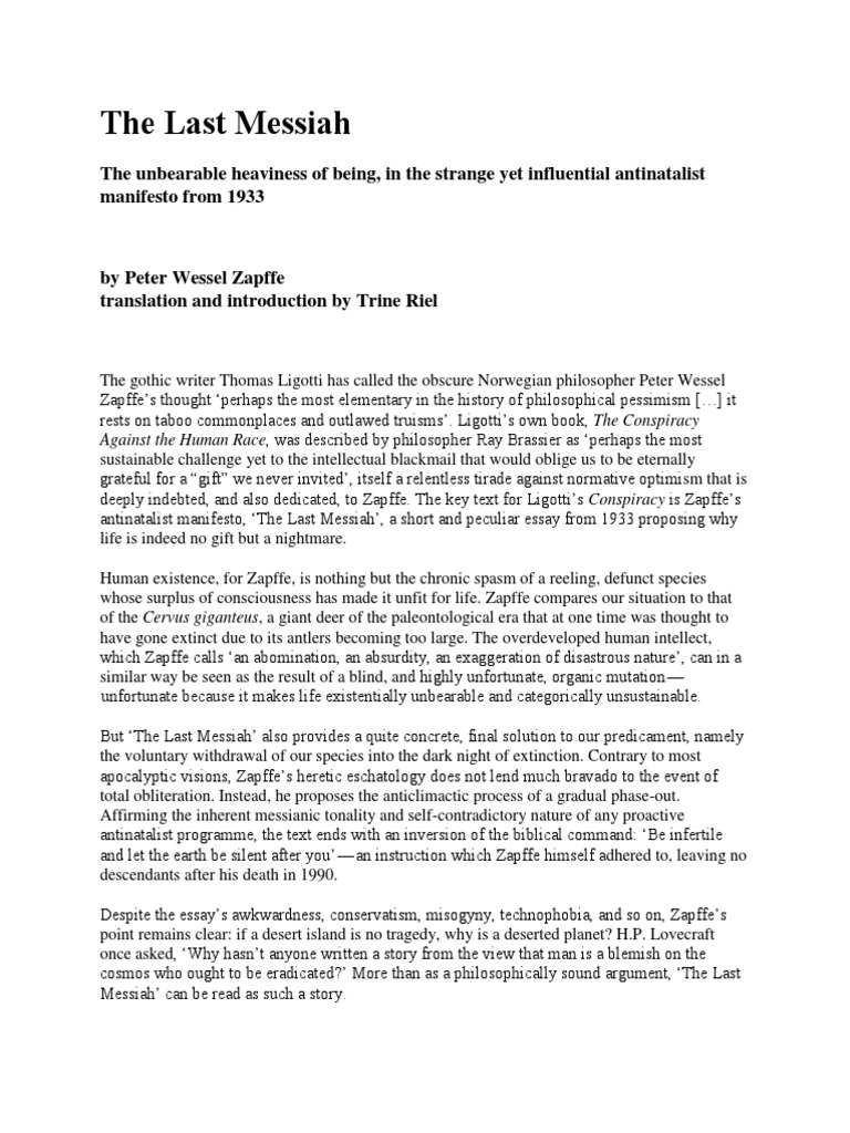 The Last Messiah - Trine Riel | PDF | Attachment Theory | Human