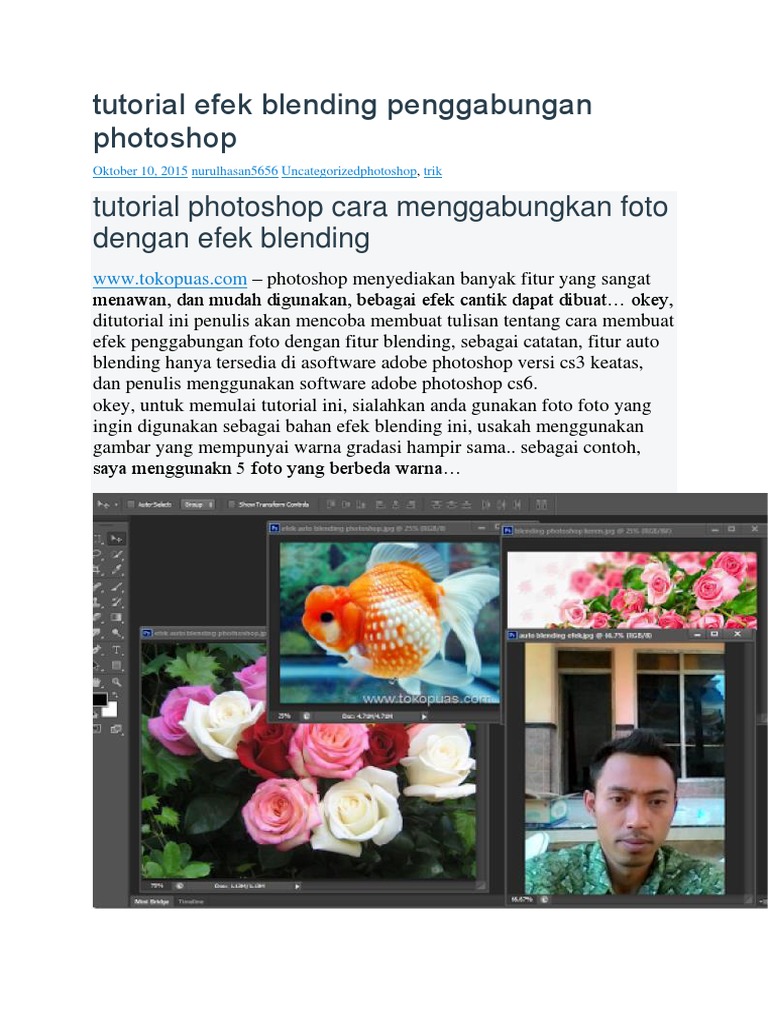 Tutorial Efek Blending Penggabungan Photoshop | PDF