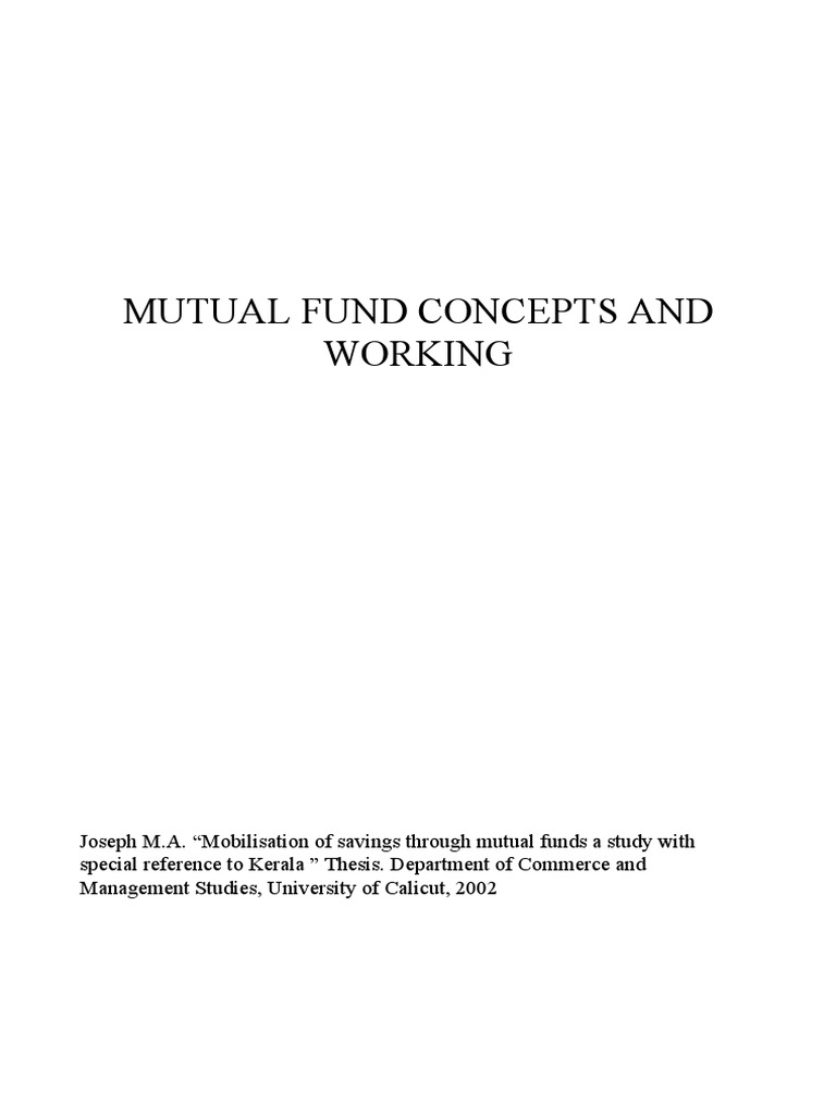 Mutual Fund Concepts and Working | Download Free PDF | Mutual Funds ...