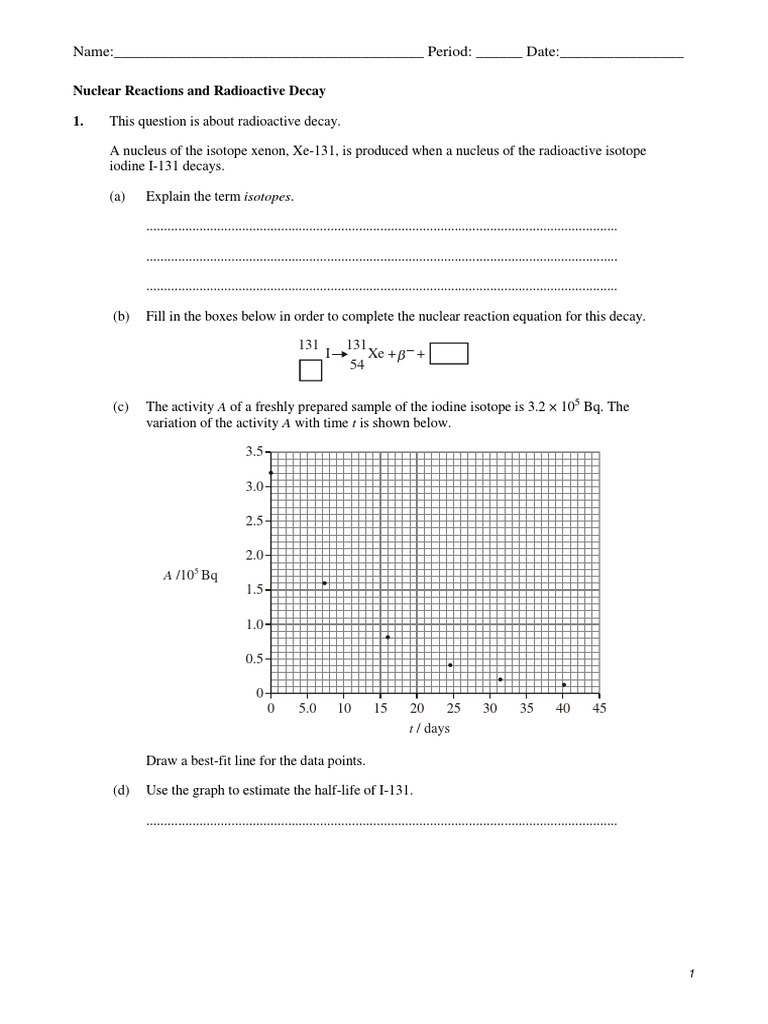 Nuclear Reactions and Radioactive Decay Guide | PDF | Collision ...