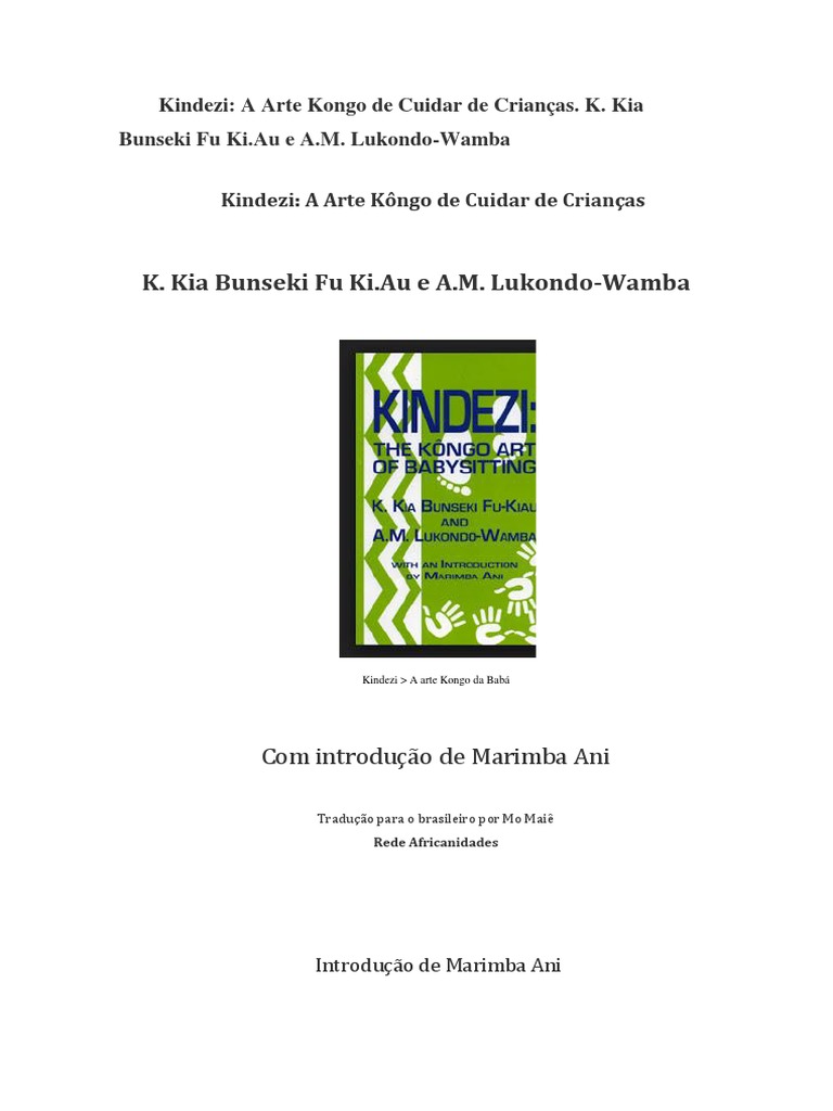 Kindezi: Arte Kongo de Cuidar Crianças | PDF | Humano | África