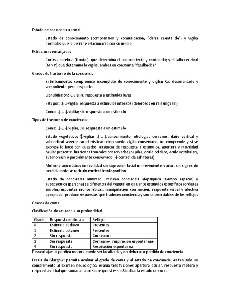 Examen Fisico Del Paciente Comatoso | PDF | Coma | Sistema nervioso