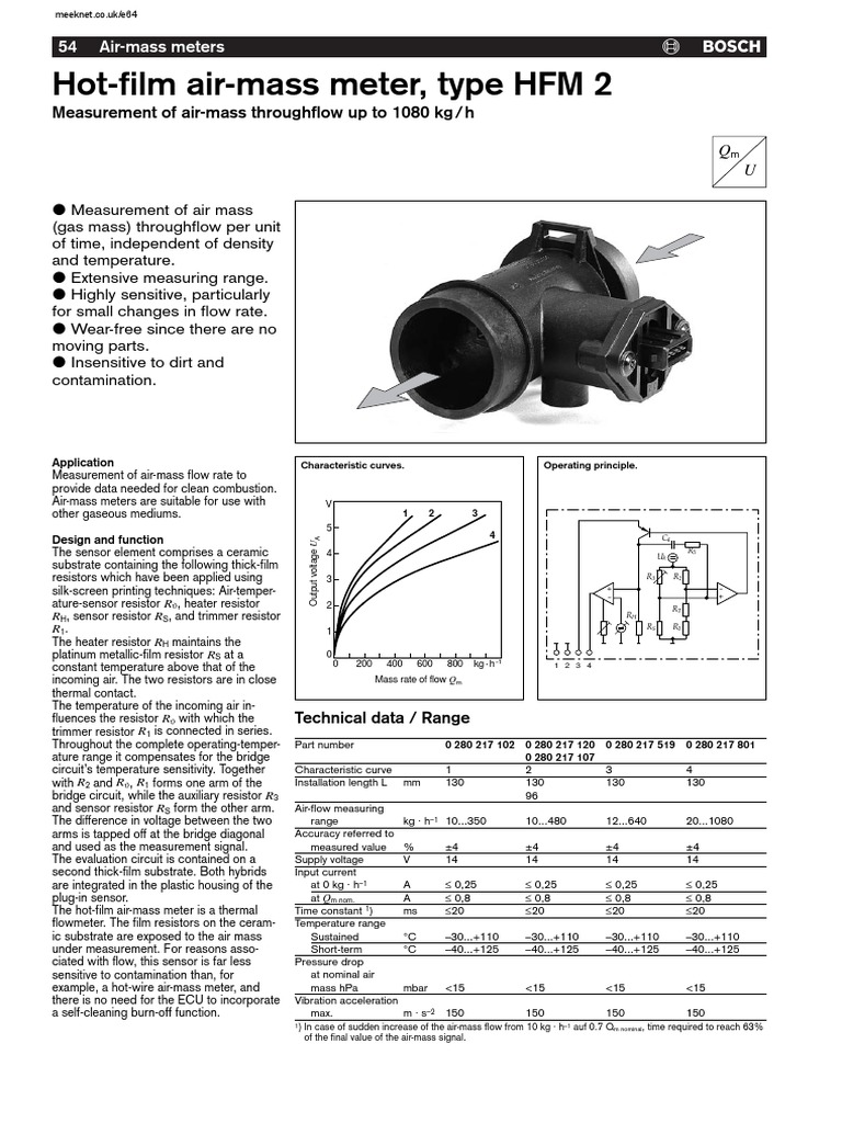 Bosch Maf Sensor System Datasheet | PDF | Electrical Connector | Resistor