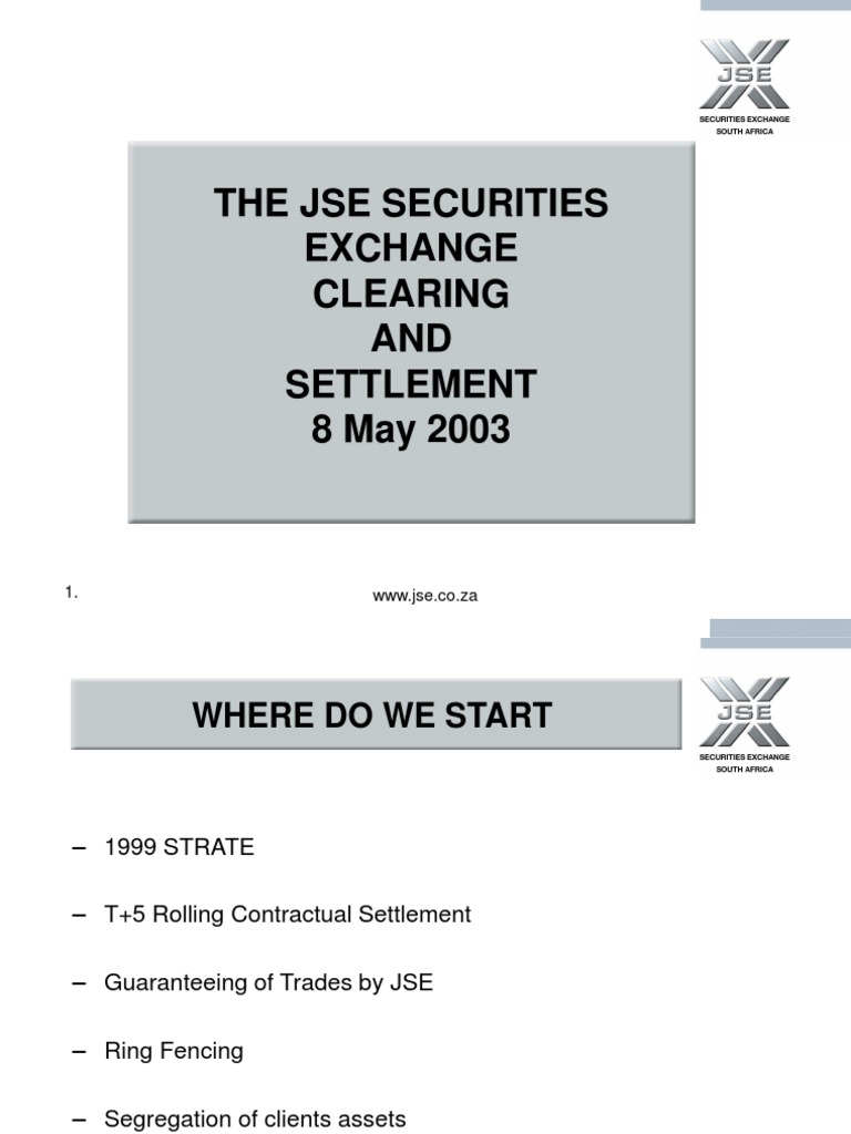 Clearing and Settlement Presentation | PDF | Broker | Clearing (Finance)