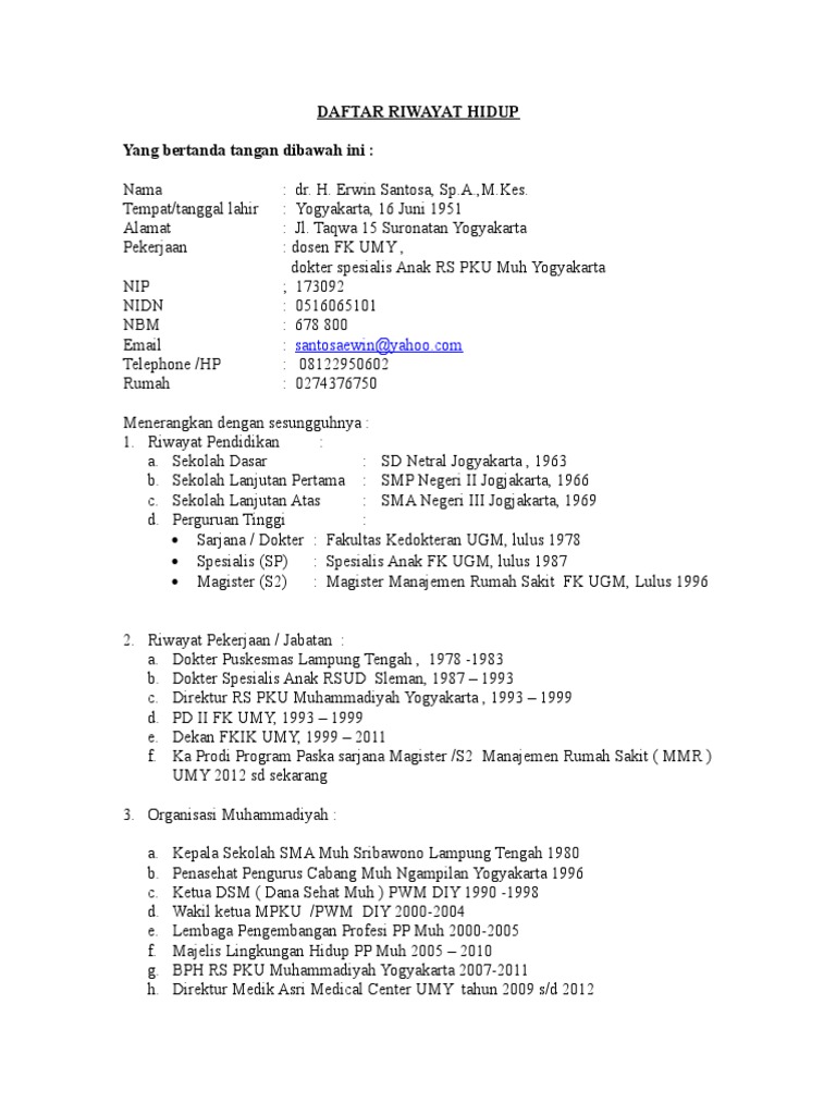 CV Dr. Erwin 2 | PDF