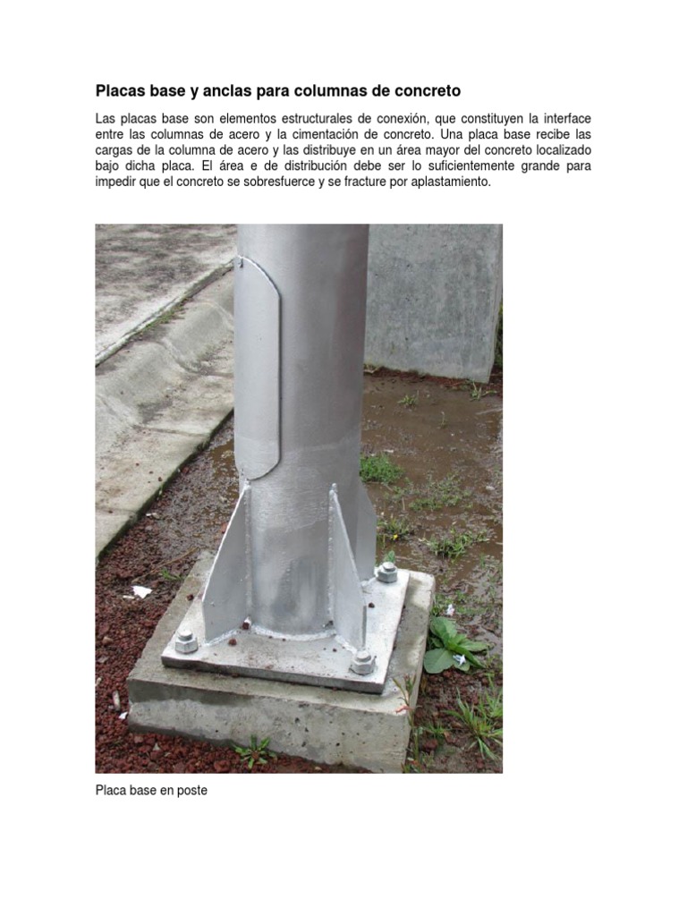 Placas Base y Anclas Para Columnas de Concreto | Ecuaciones | Fundación (Ingeniería)