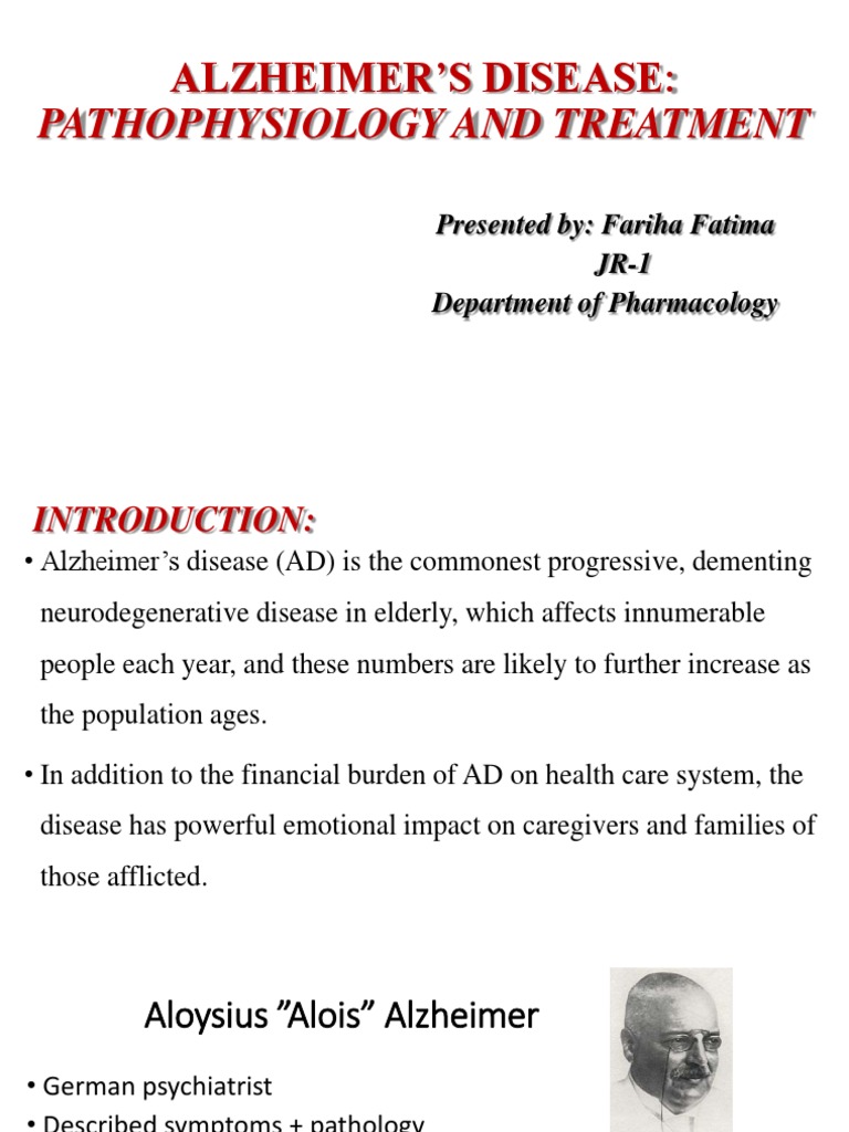 Alzheimer'S Disease:: Pathophysiology and Treatment | PDF | Alzheimer's ...