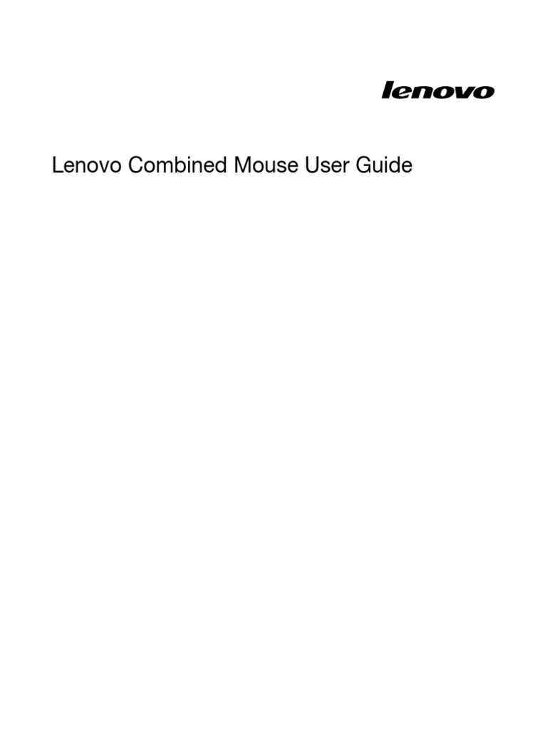 Lenovo Combined Mouse User Guide | PDF | Bluetooth | Microsoft Windows