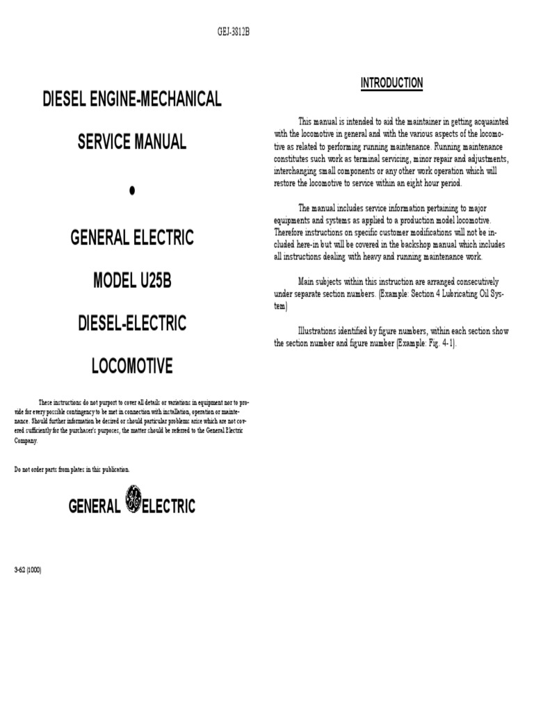 GE 7FDL16 Diesel ServiceManual | PDF | Engines | Locomotives