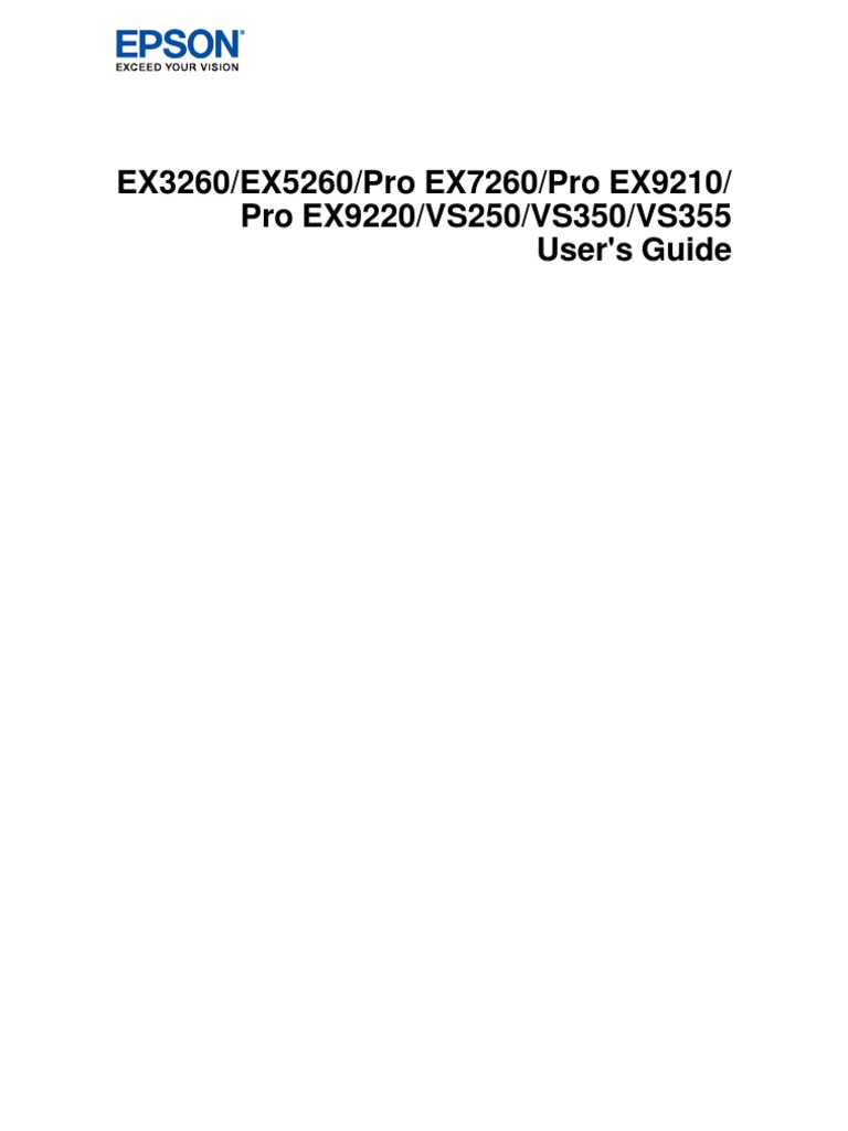 Epson VS250 Projector User Guide | PDF | Hdmi | Remote Control