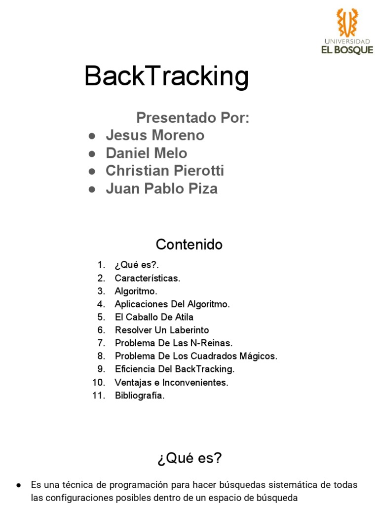 Backtracking | PDF | Algoritmos | Programación de computadoras