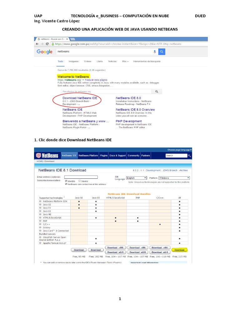 Creando una aplicación web de Java usando NetBeans: Un tutorial paso a paso | PDF | Frijoles ...