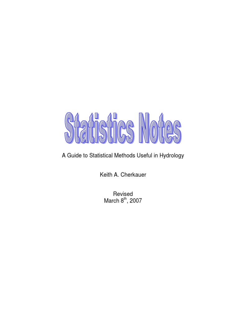 Statistics Notes PDF | PDF | Normal Distribution | Poisson Distribution