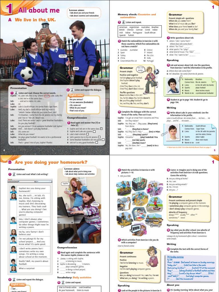 All About Me: We Live in The UK | PDF | Linguistics