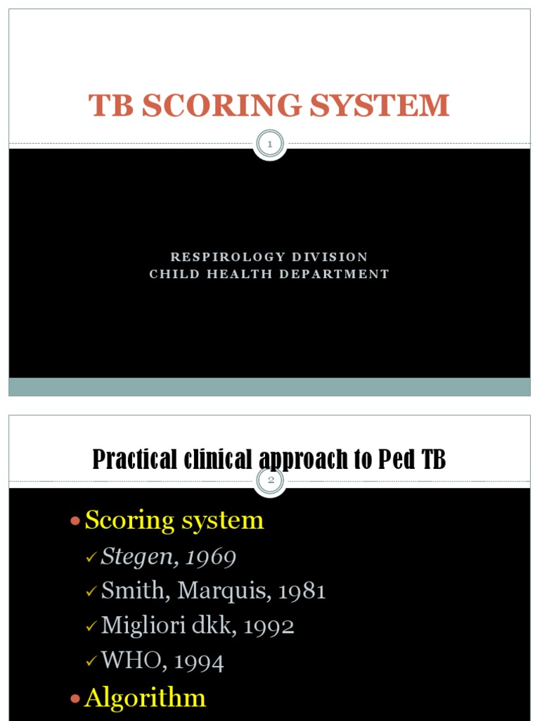 A Guide to the IDAI Pediatric Tuberculosis Scoring System: An Algorithm ...