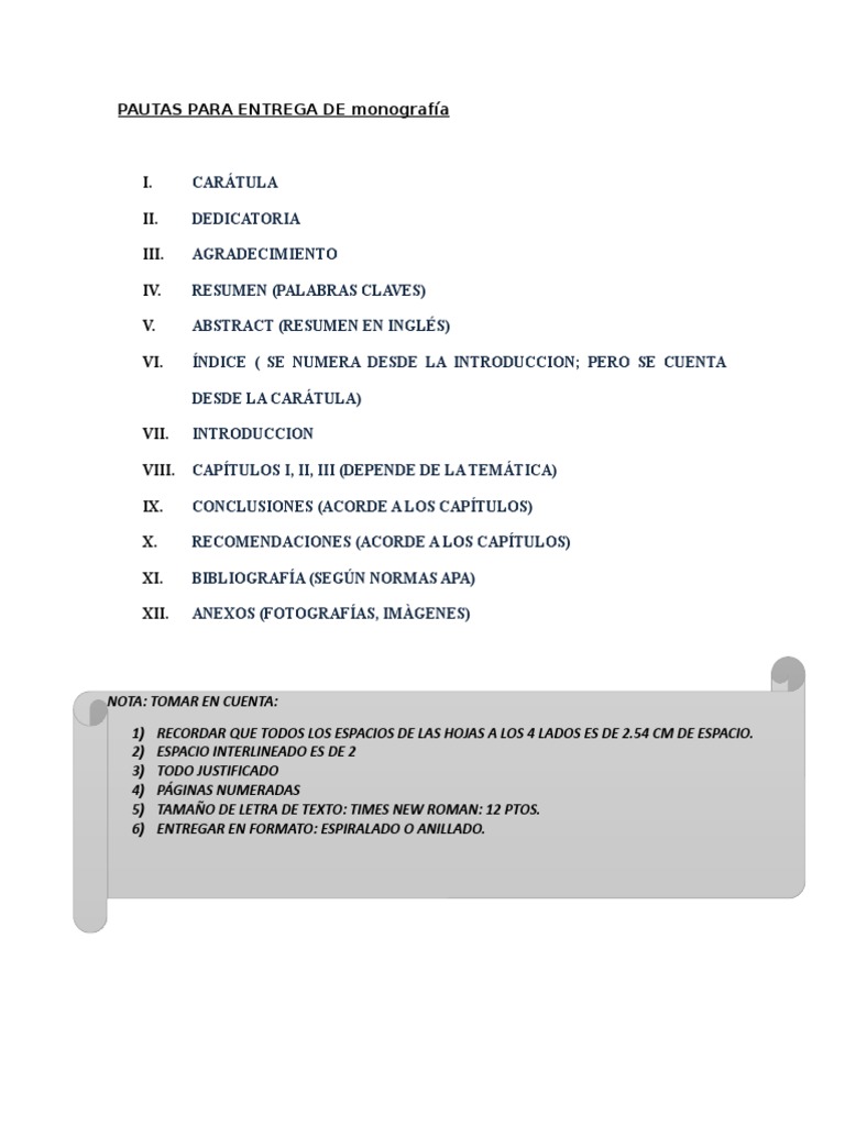 Esquema de Monografía para Guiarse | PDF