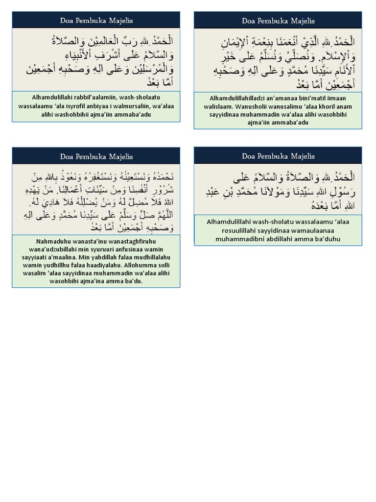 Doa Pembuka Majelis | PDF