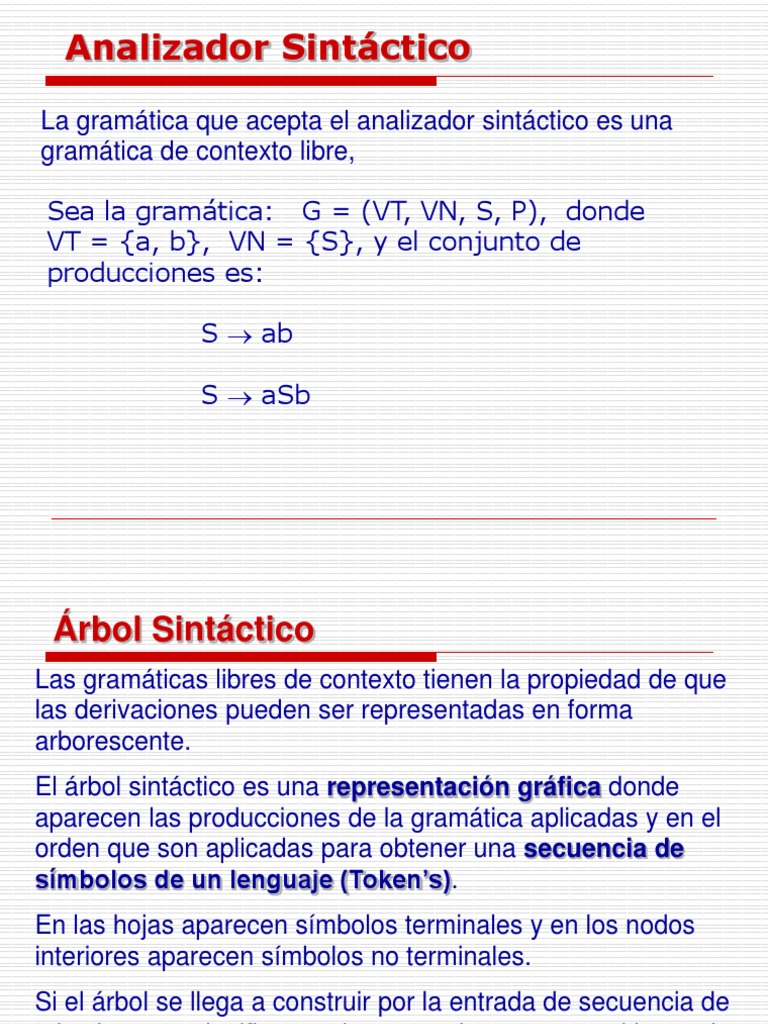 Analizador Sintactico Sintactico | PDF | Sintaxis | Lenguaje de ...
