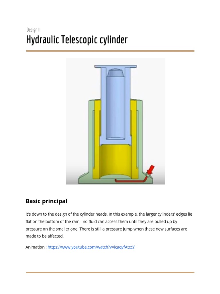 Hydraulic Telescopic Cylinder Design | PDF | Chemical Engineering ...