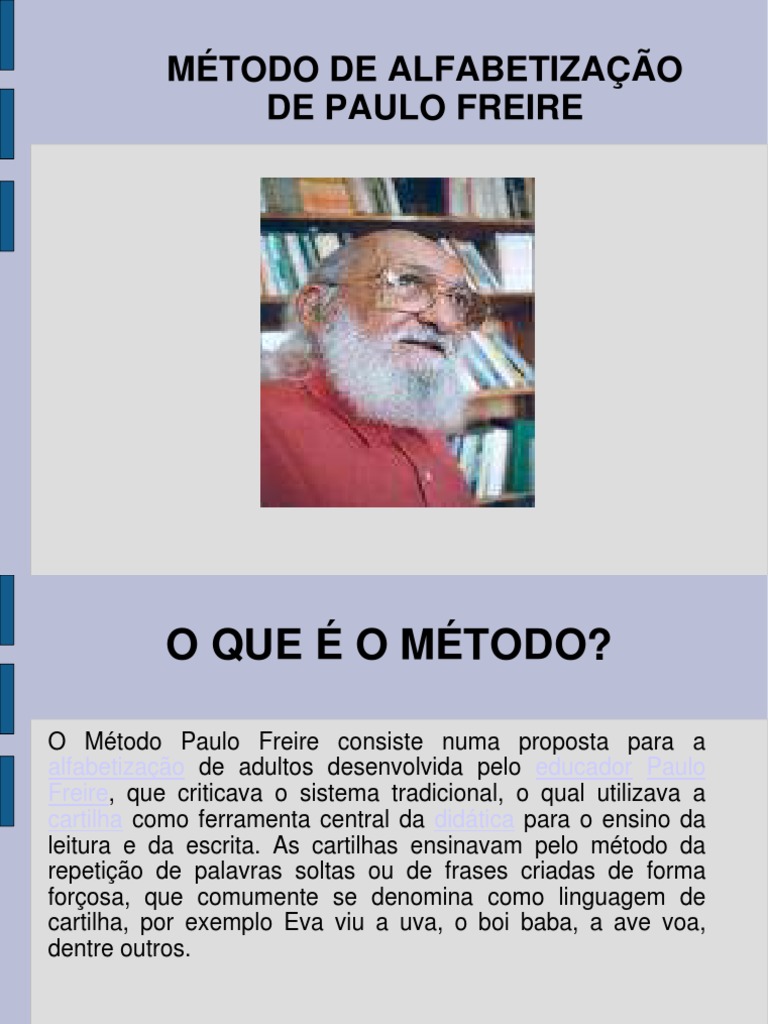 Paulo Freire Método | PDF | Alfabetização | Formação complementar