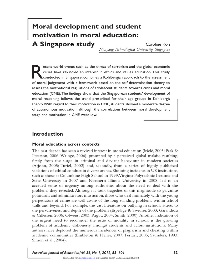 Moral Development in Singapore Students | PDF | Survey Methodology ...