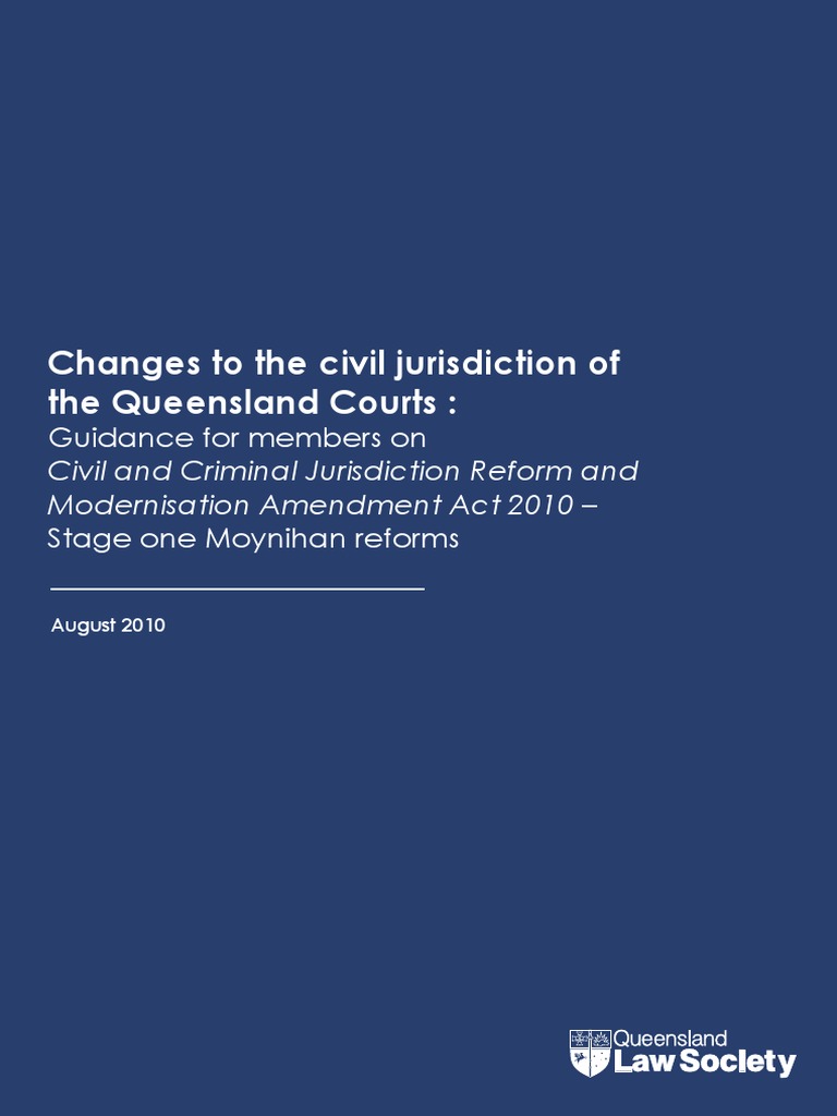 Changes To The Civil Jurisdiction of The Queensland Courts | PDF ...