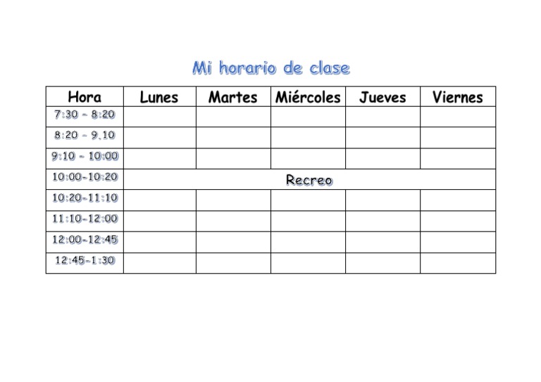 Mi Horario de Clase | PDF