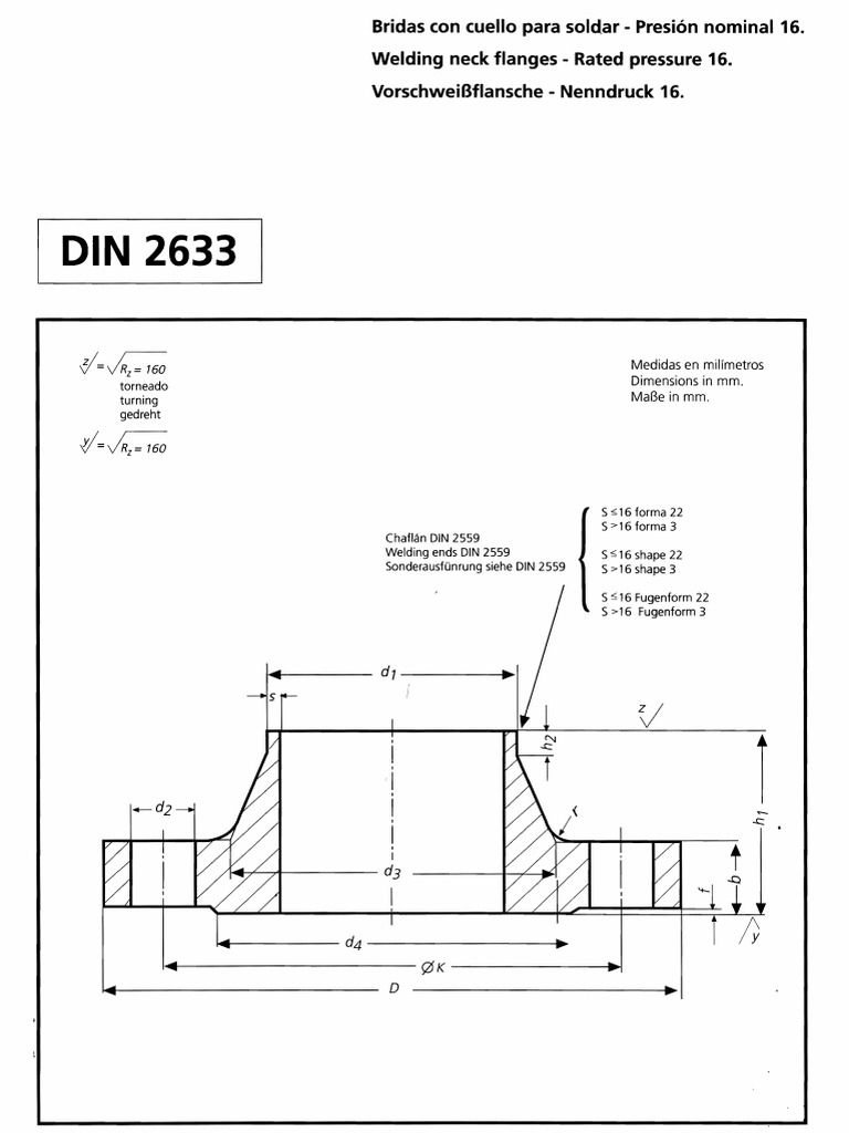 Brida Cuello Din 2633 pn16 | PDF