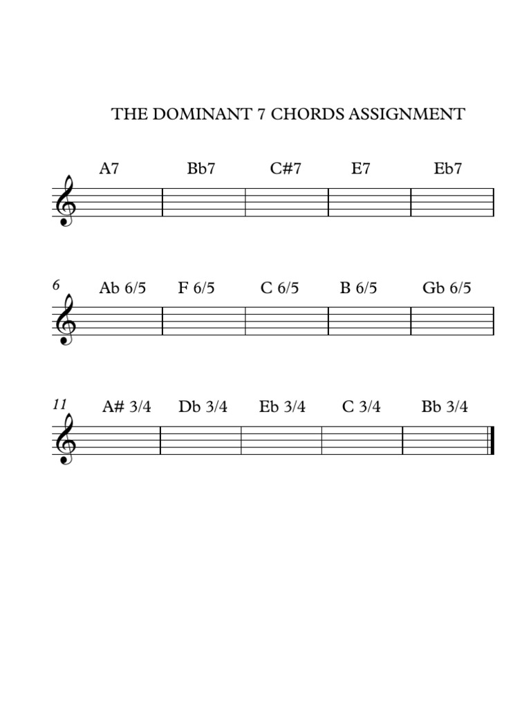 Dominant 7 Chords Assignment Guide | PDF