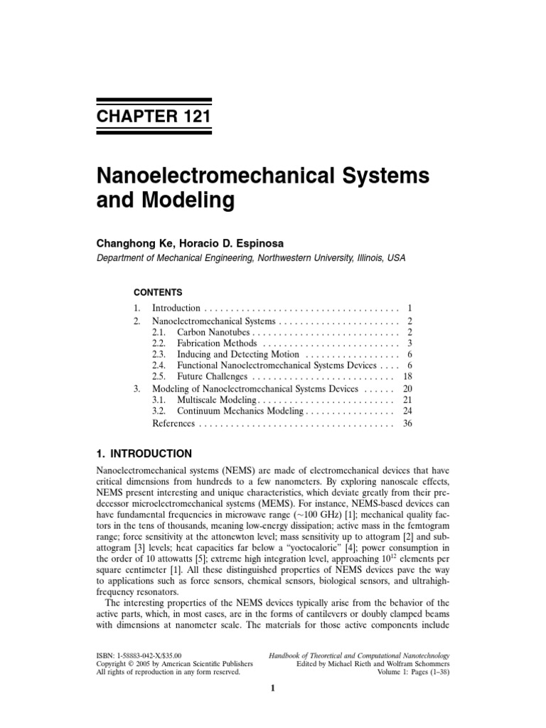Nanoelectromechanical Systems | PDF | Carbon Nanotube | Electromagnetism