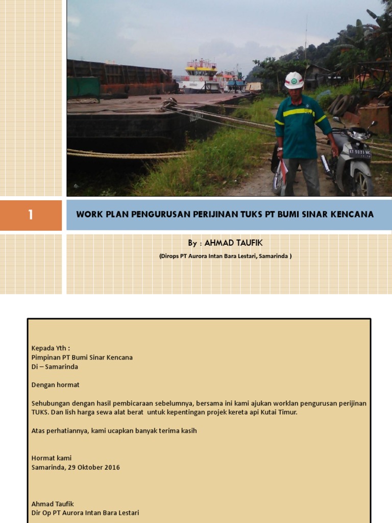 Rencana Kerja Pengurusan Terminal Untuk Kepentingan Sendiri (Pelabuhan) PT BKS | PDF