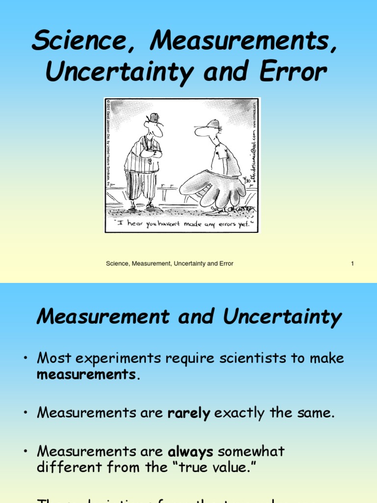 Science, Measurement, Uncertainty and Error 1 | PDF | Accuracy And ...