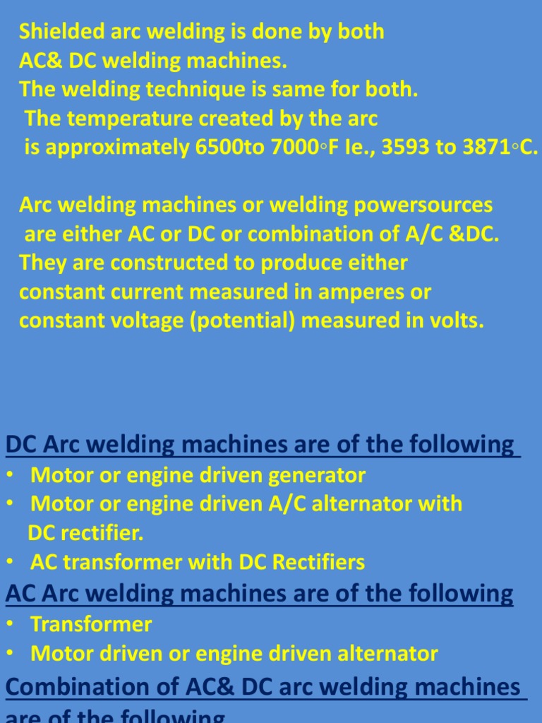 Arc Welding PPT Finish | PDF | Transformer | Direct Current