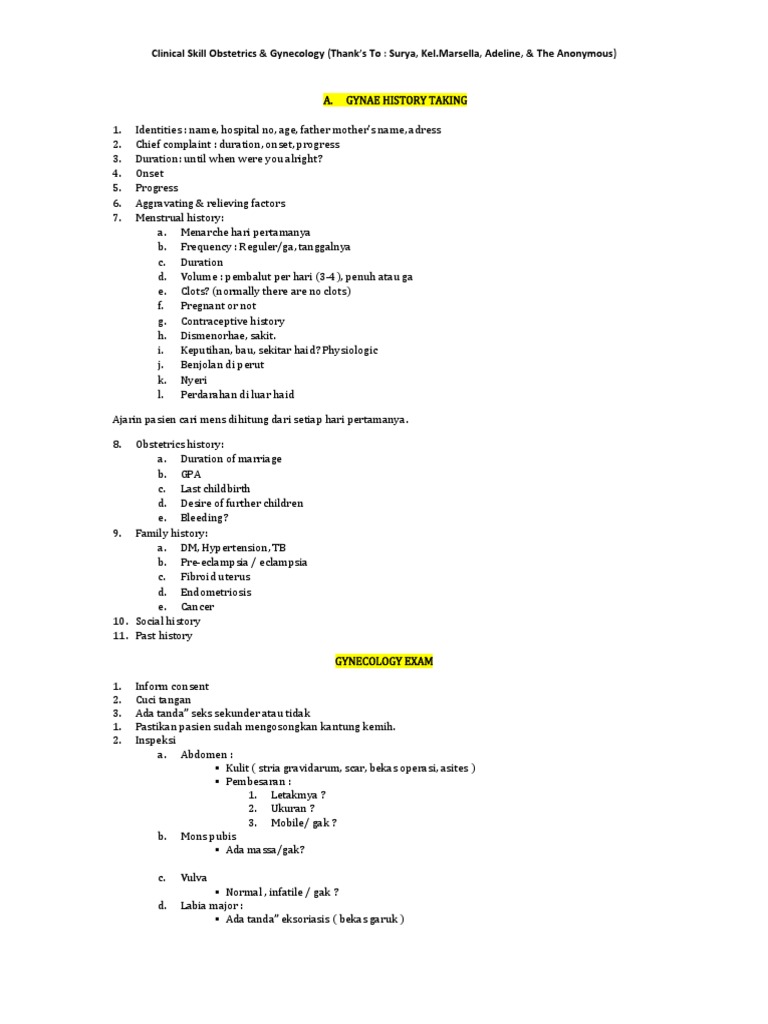 Tambahan Osce Obgyn | PDF