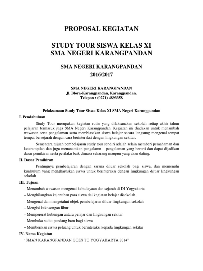 Contoh Proposal Study Tour 2 | PDF