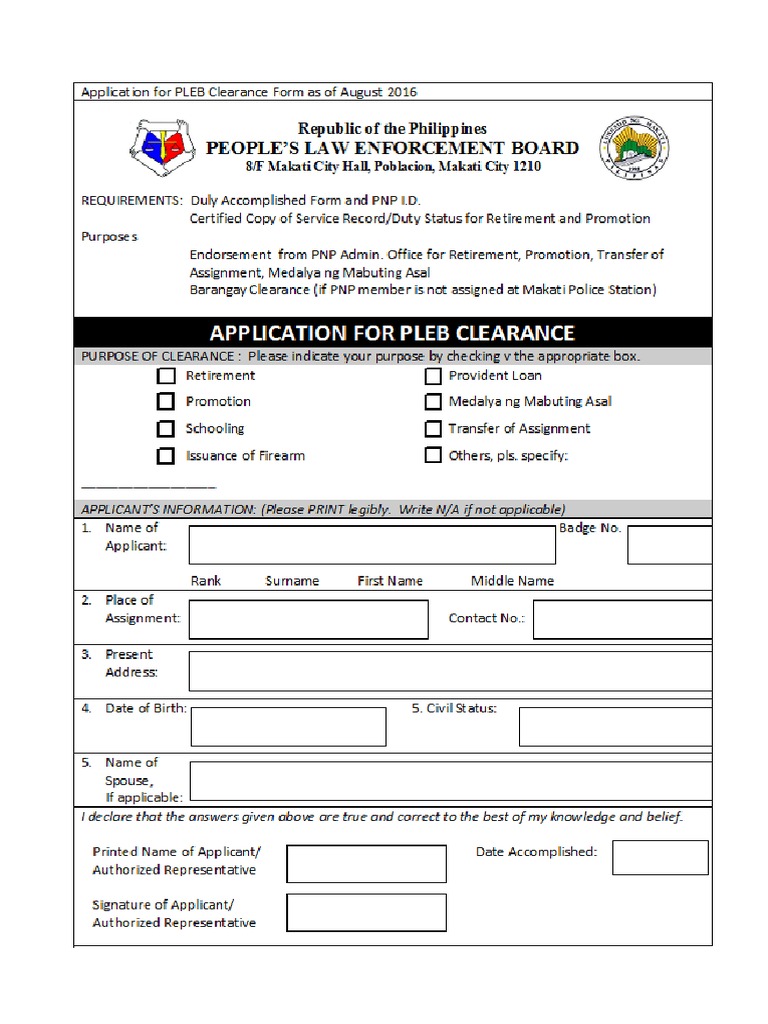 Clearance Form | PDF