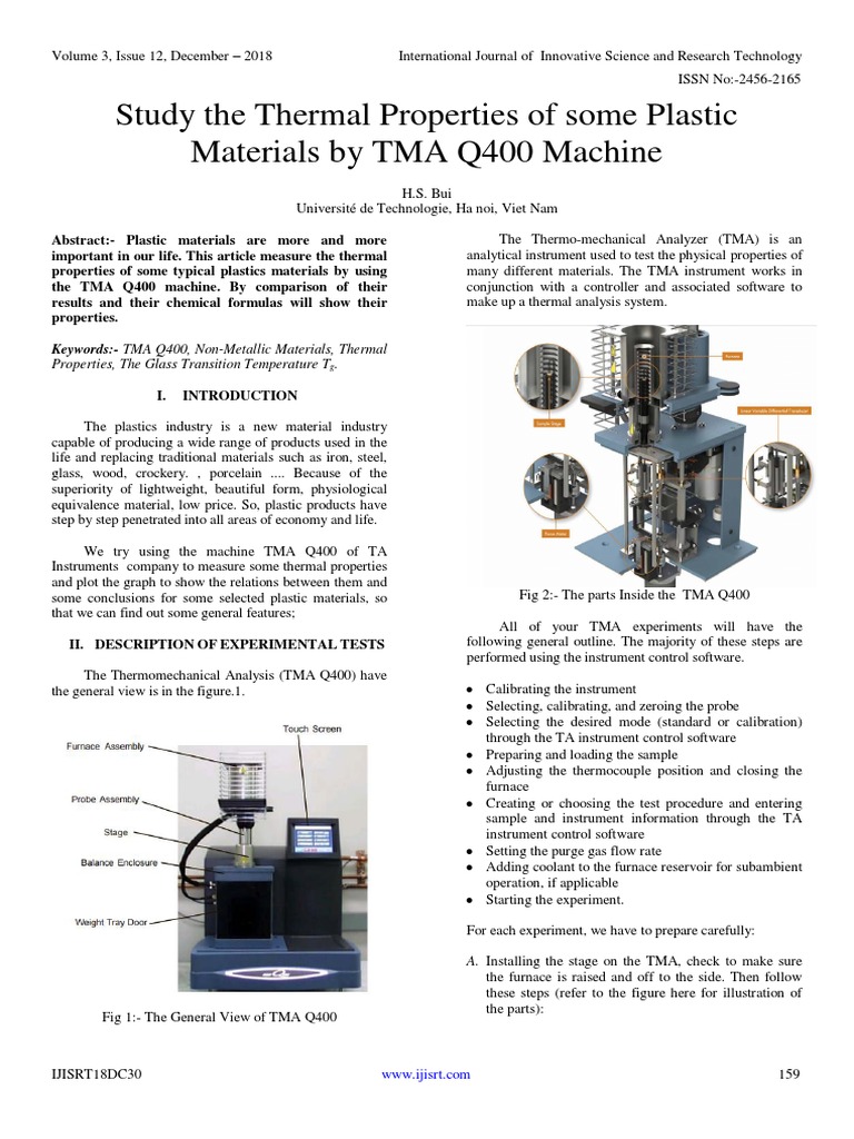 Study The Thermal Properties of Some Plastic Materials by TMA Q400 ...