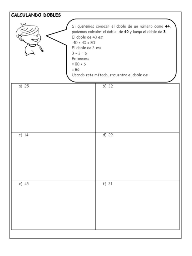 CALCULANDO DOBLES y Mitades | PDF | Ajedrez | Deportes