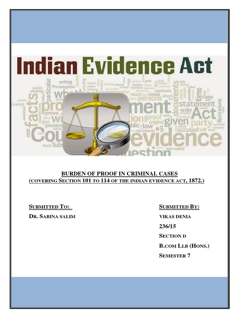 Evidence Project | PDF | Burden Of Proof (Law) | Evidence