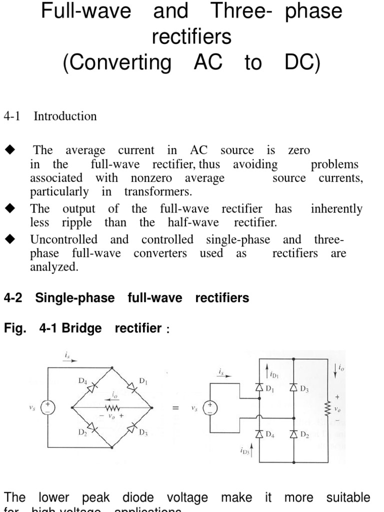 Full-Wave and Three - Phase Rectifiers | PDF | Rectifier | Electrical ...